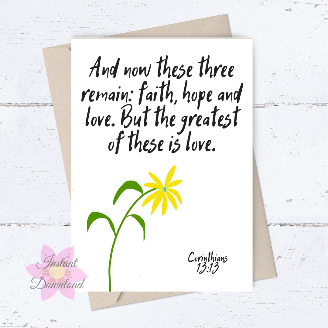 PRINTABLE Religious Wedding Card; Christian Thinking of You Card; Bible Verse Birthday ...