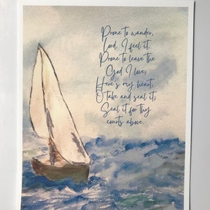 Sailboat Painting, Religious Wall Art, Nautical Ocean Christian Print ...