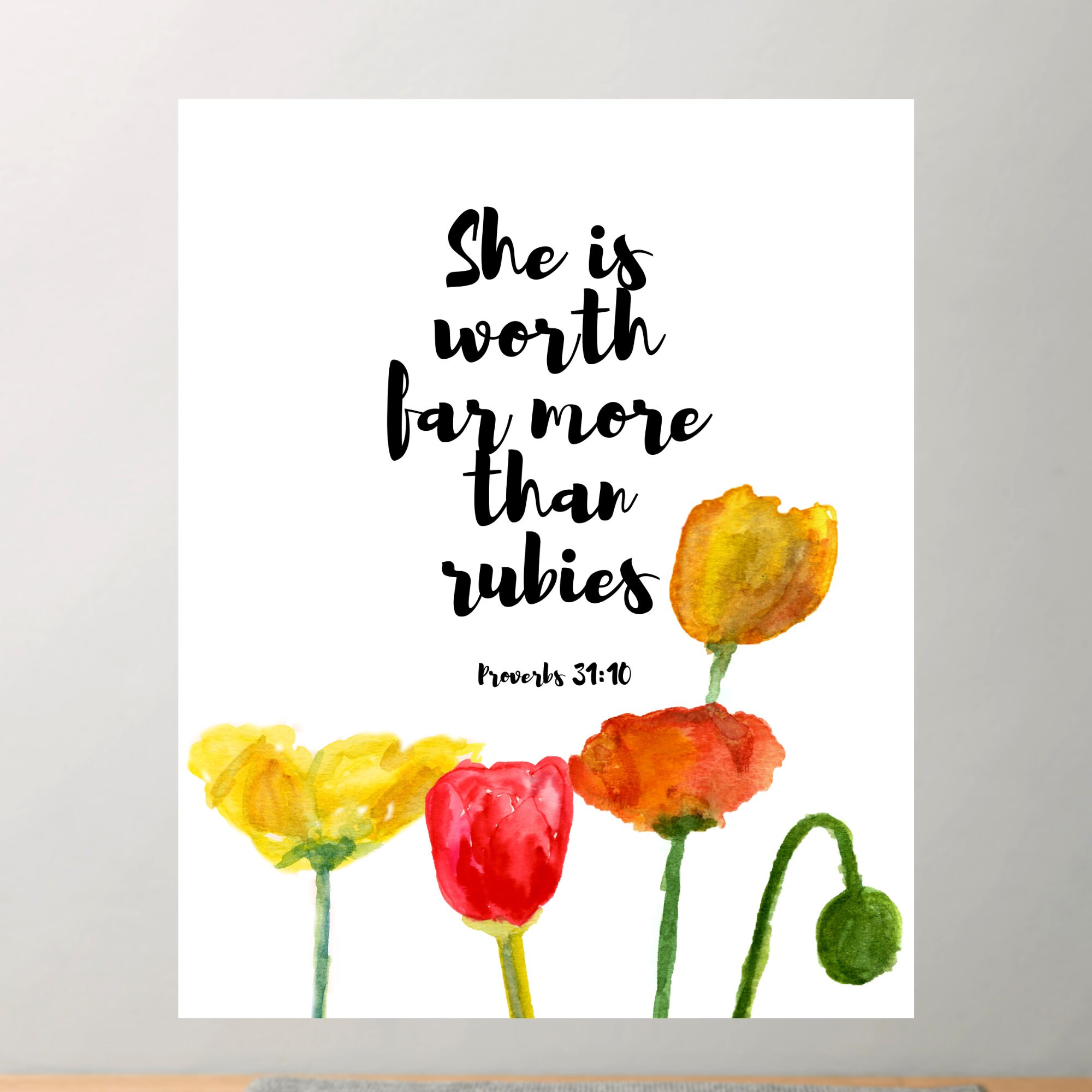 She is Worth More Then Rubies Christian Art Print Graduation - Etsy Sweden