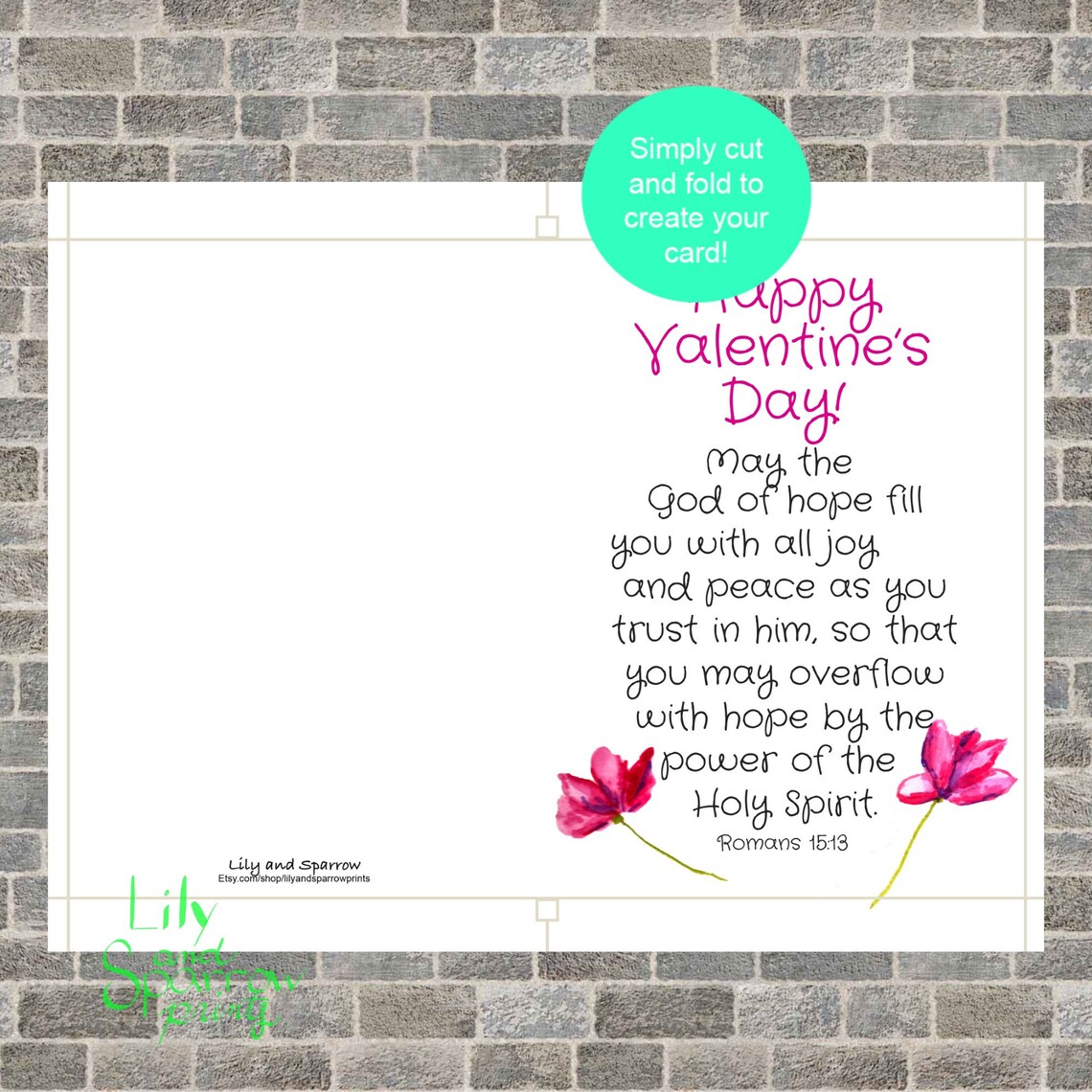 Religious PRINTABLE Valentine’s Day Card; Romans Bible Verse Card ...