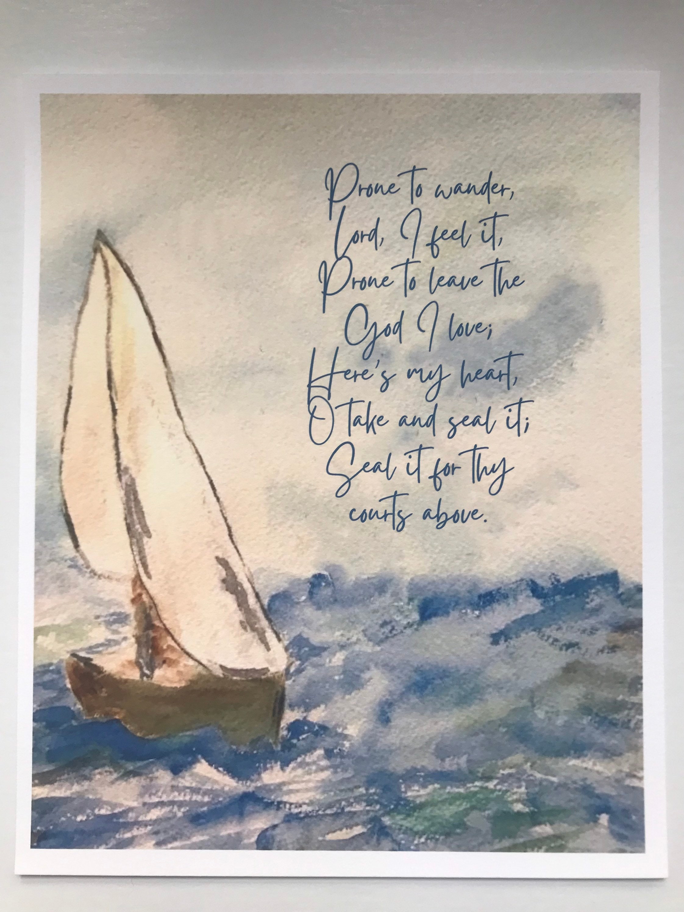 Sailboat Painting, Religious Wall Art, Nautical Ocean Christian Print ...