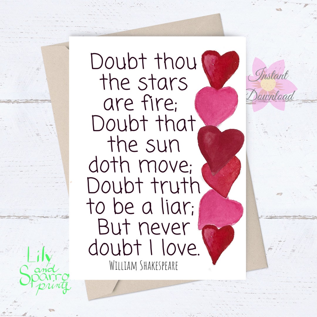 PRINTABLE Valentines Day Card Wedding Anniversary Engagement Bridal ...