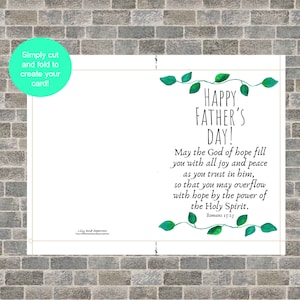 Religious Fathers Day PRINTABLE Card; Christian Card for Dad, God of ...