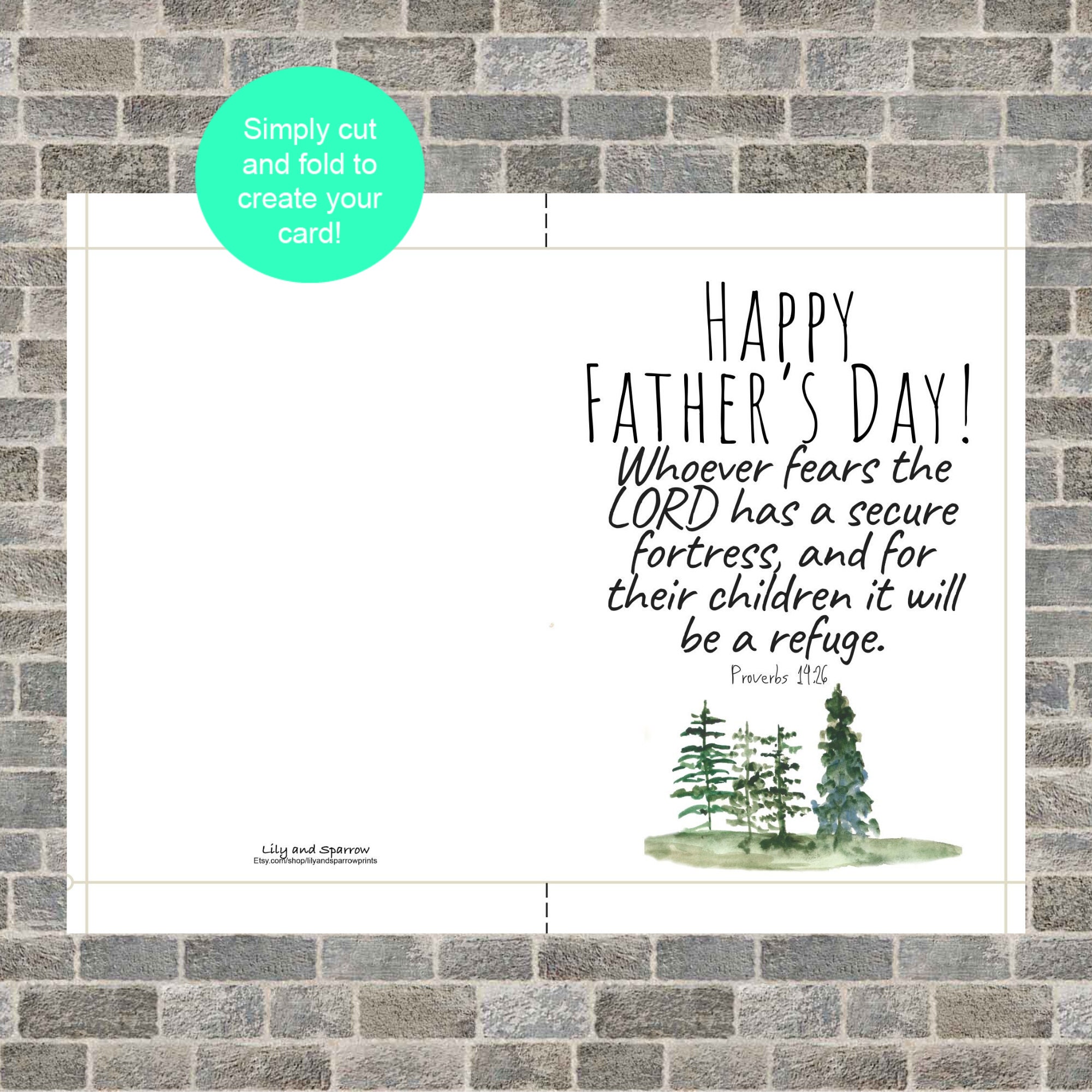 PRINTABLE Fathers Day Card; Religious Card; Christian Card, Encouraging ...