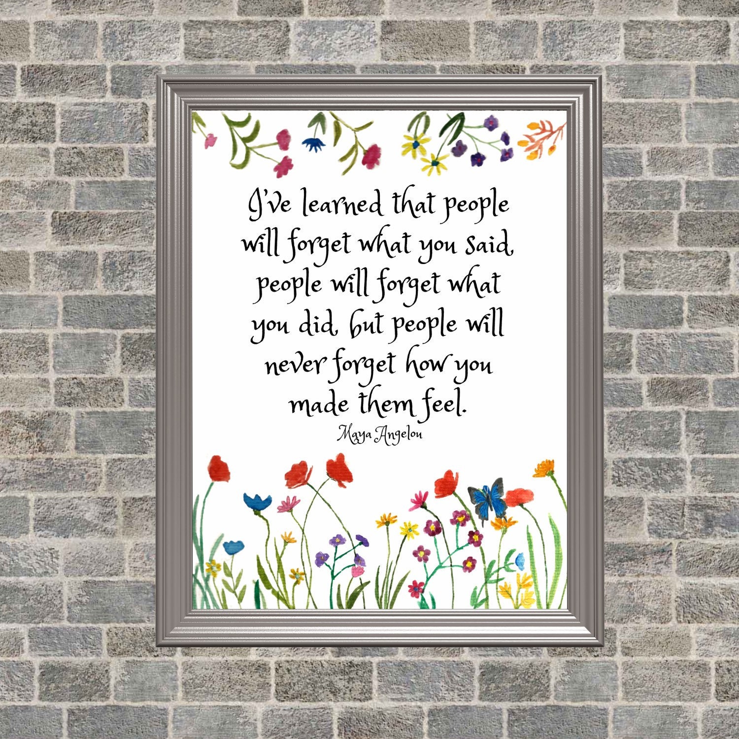 Maya Angelou Inspirational Wall Print, Maya Angelou Quote Print ...
