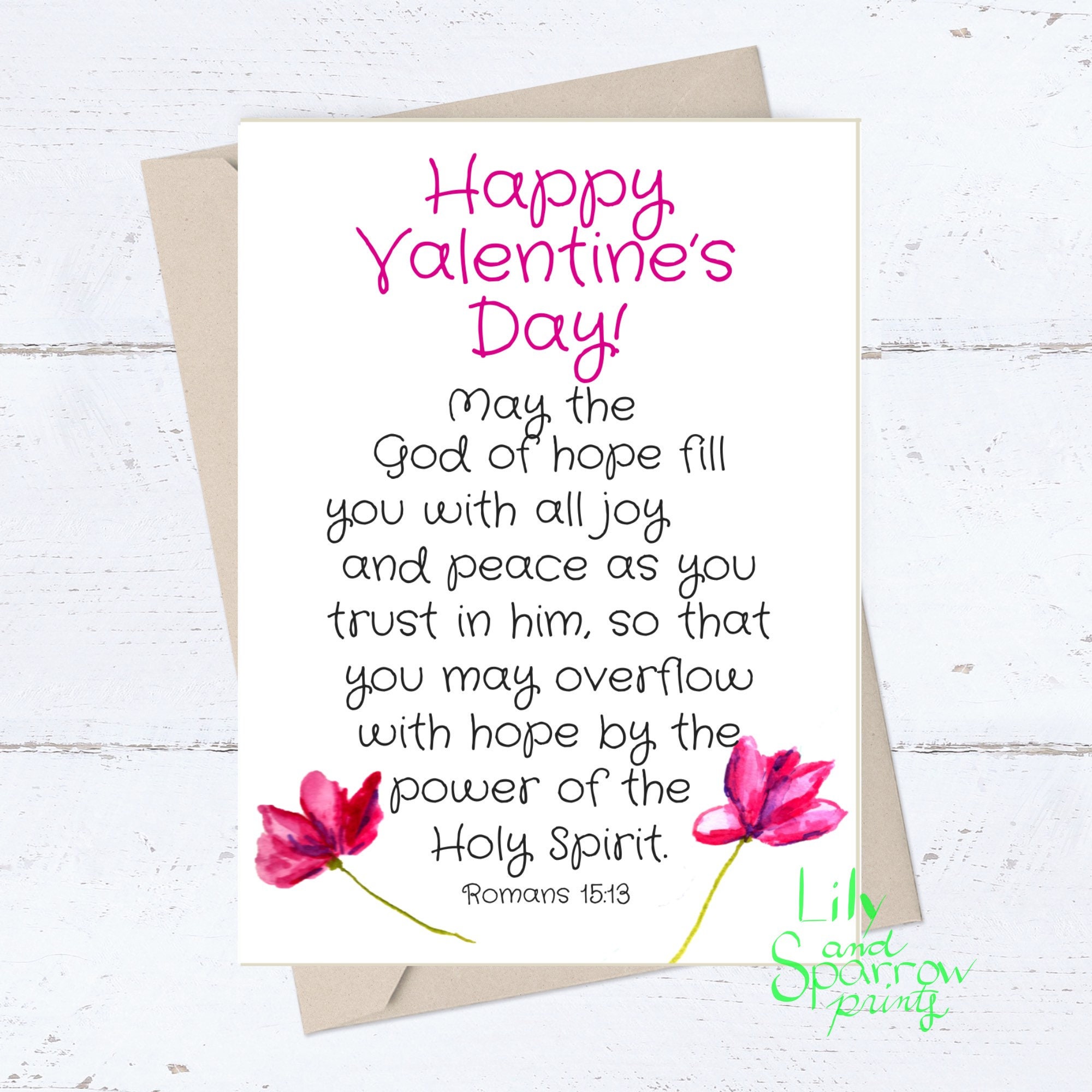 Religious PRINTABLE Valentine’s Day Card; Romans Bible Verse Card ...