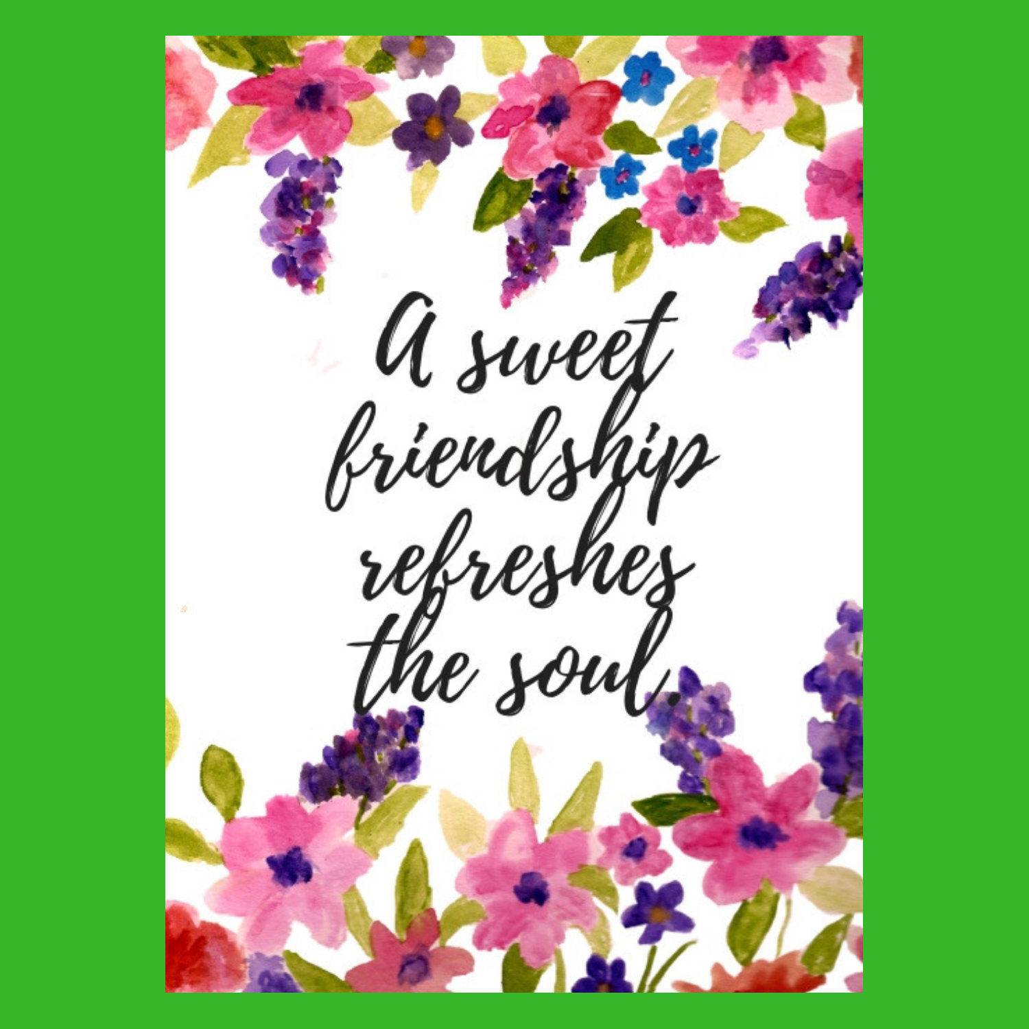 Best Friend Printable Card Sweet Friendship Greeting Card - Etsy