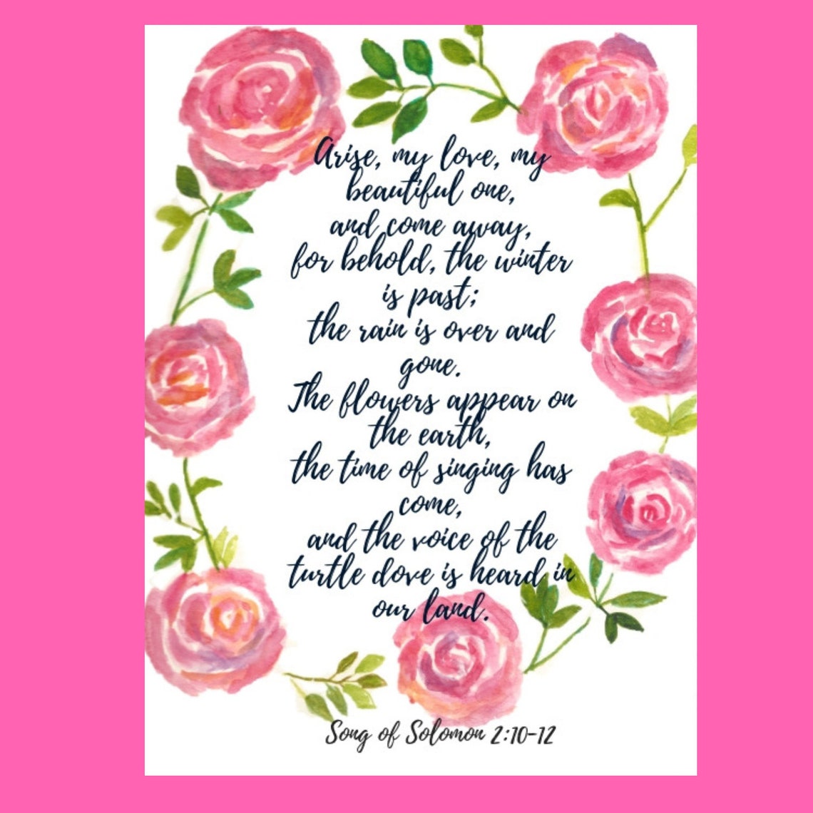PRINTABLE Christian Wedding Anniversary Card; Song of Solomon Bible ...