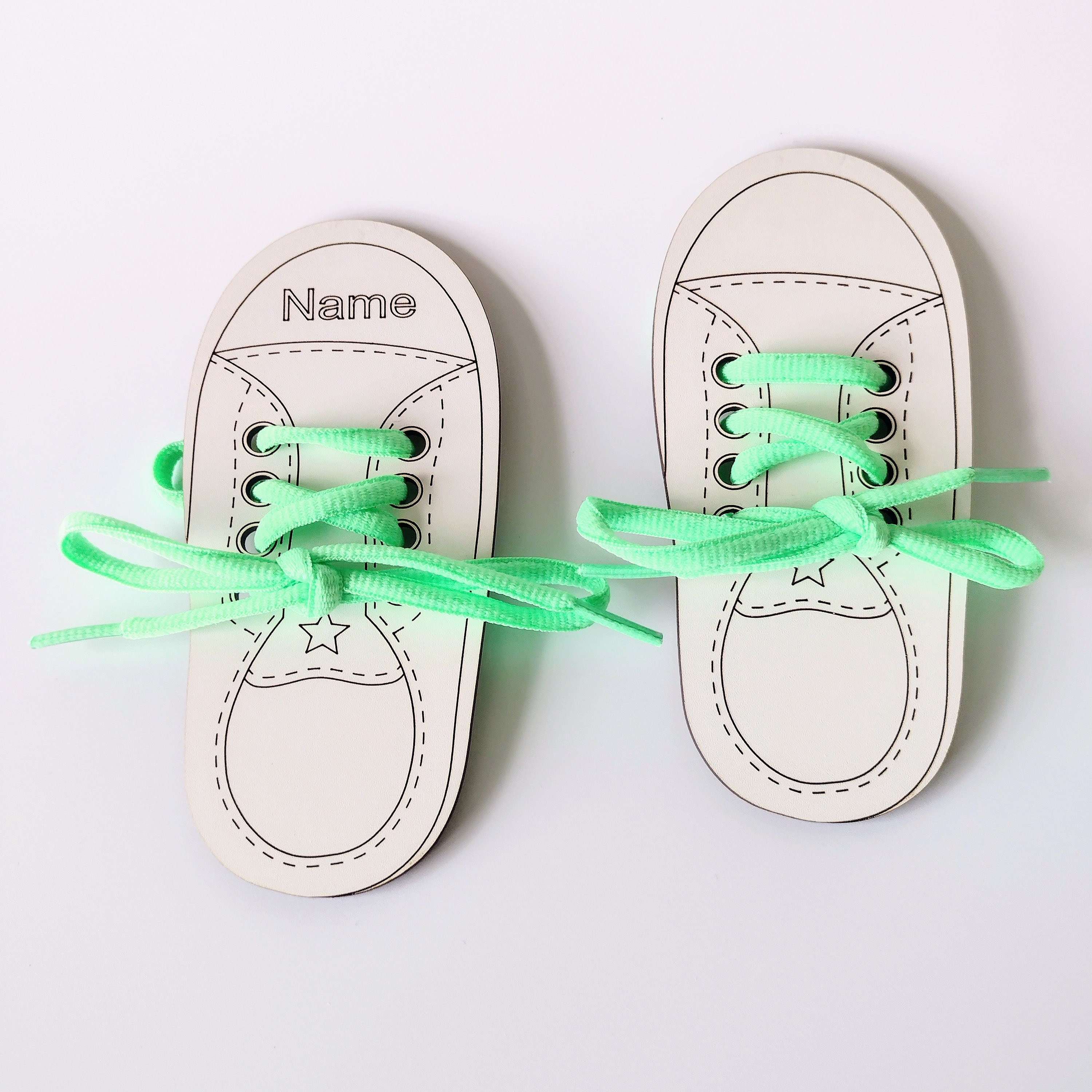 Personalised Wooden Lacing Toy: Educational Knot Tying - Etsy