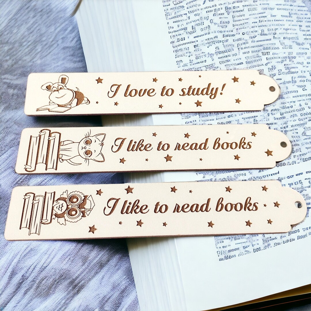 3 Cartoon Children's Book Mark, Made From High Quality Engraved White ...