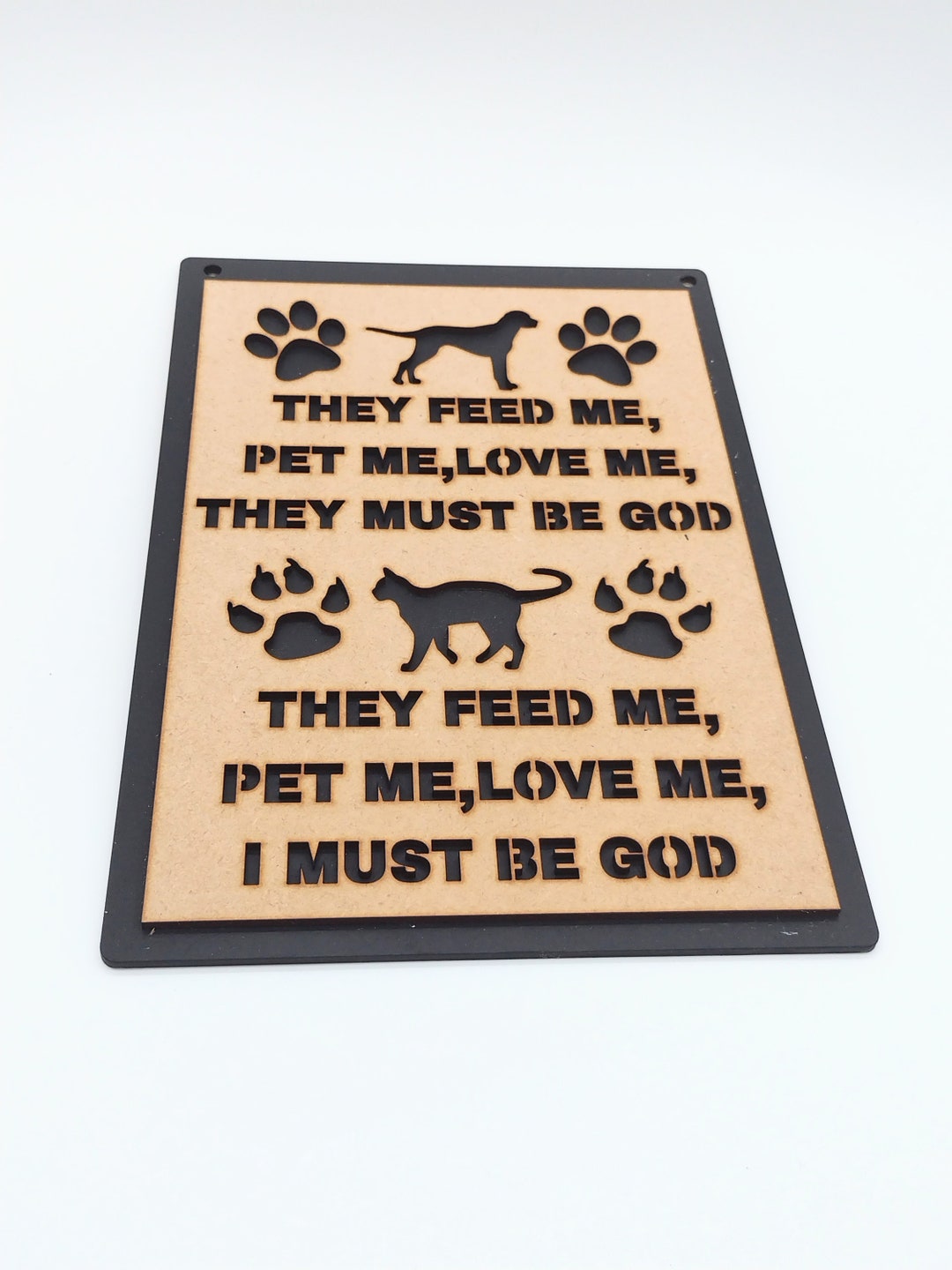 Wooden Wall Hanging Dog Sign Dog and Cat Sign, for Wall Dog and Cat ...