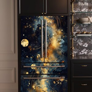 Fairy Night Fridge Wrap, Abstract Space Refrigerator Decal, Galaxy ...