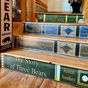 Fairy Tales Books Spine Stair Riser Decal, Book Spine Stair Riser ...