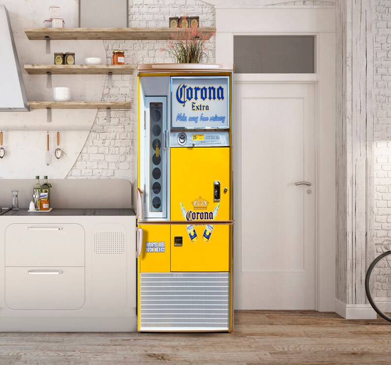 Vending Machine Corona Extra Door Mural Yellow Fridge Decal | Etsy