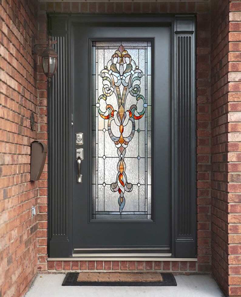 Geometrical Stain Glass Window Covering Abstract Privacy - Etsy