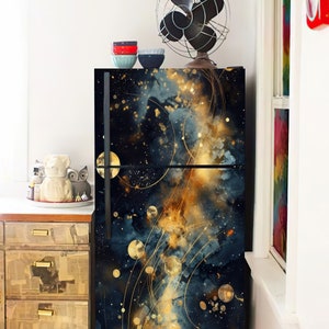 Fairy Night Fridge Wrap, Abstract Space Refrigerator Decal, Galaxy ...