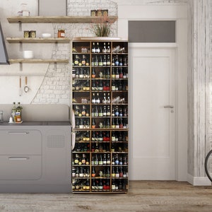 Door Mural Wine Vault Fridge Decal Shelf Wine Fridge Wrap Kitchen Door ...