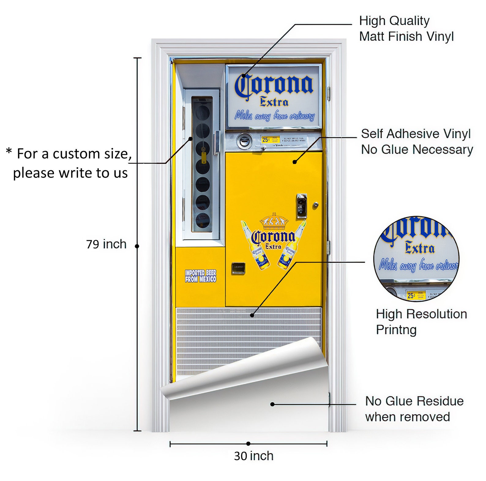Vending Machine Corona Extra Door Mural Yellow Fridge Decal - Etsy