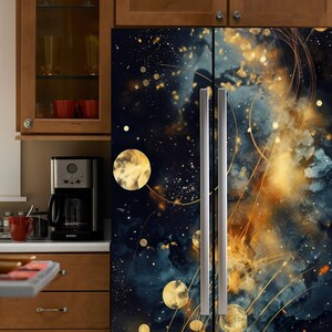 Fairy Night Fridge Wrap, Abstract Space Refrigerator Decal, Galaxy ...