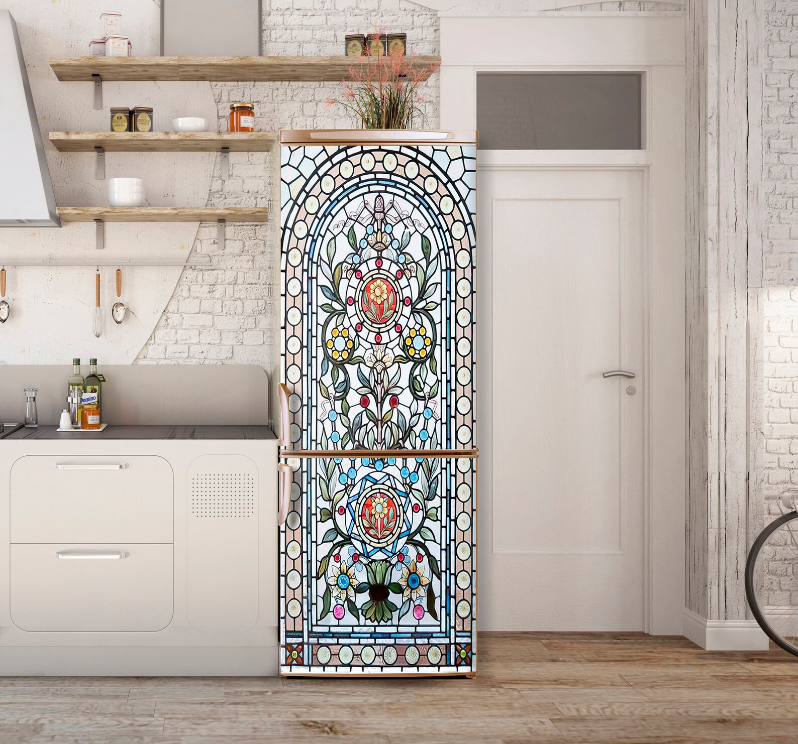 Colorful Stained Glass Window Film Mosaic Stain Glass Self - Etsy