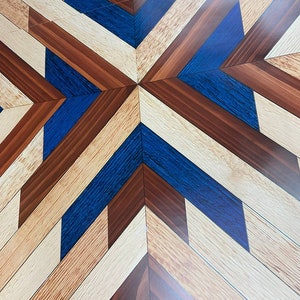 Vintage Colorful Wooden Texture Fridge Wrap, Rusty Geometrical ...