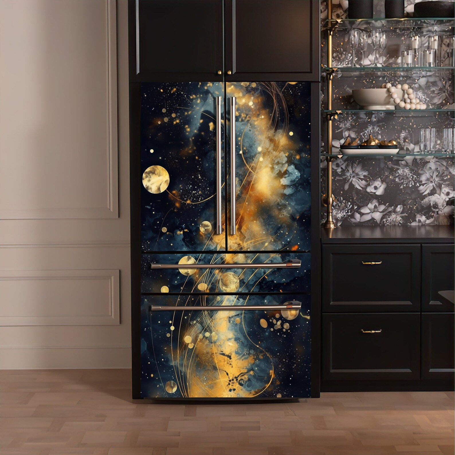Fairy Night Fridge Wrap, Abstract Space Refrigerator Decal, Galaxy ...