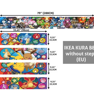 Pokemon IKEA Kura Bed Decal, Nursery Ikea Decal , Anime Ikea Bunk Bed ...