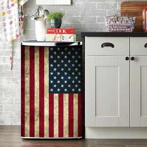 Vintage American Flag Fridge Decal Retro US Flag Decorative Fridge Wrap ...