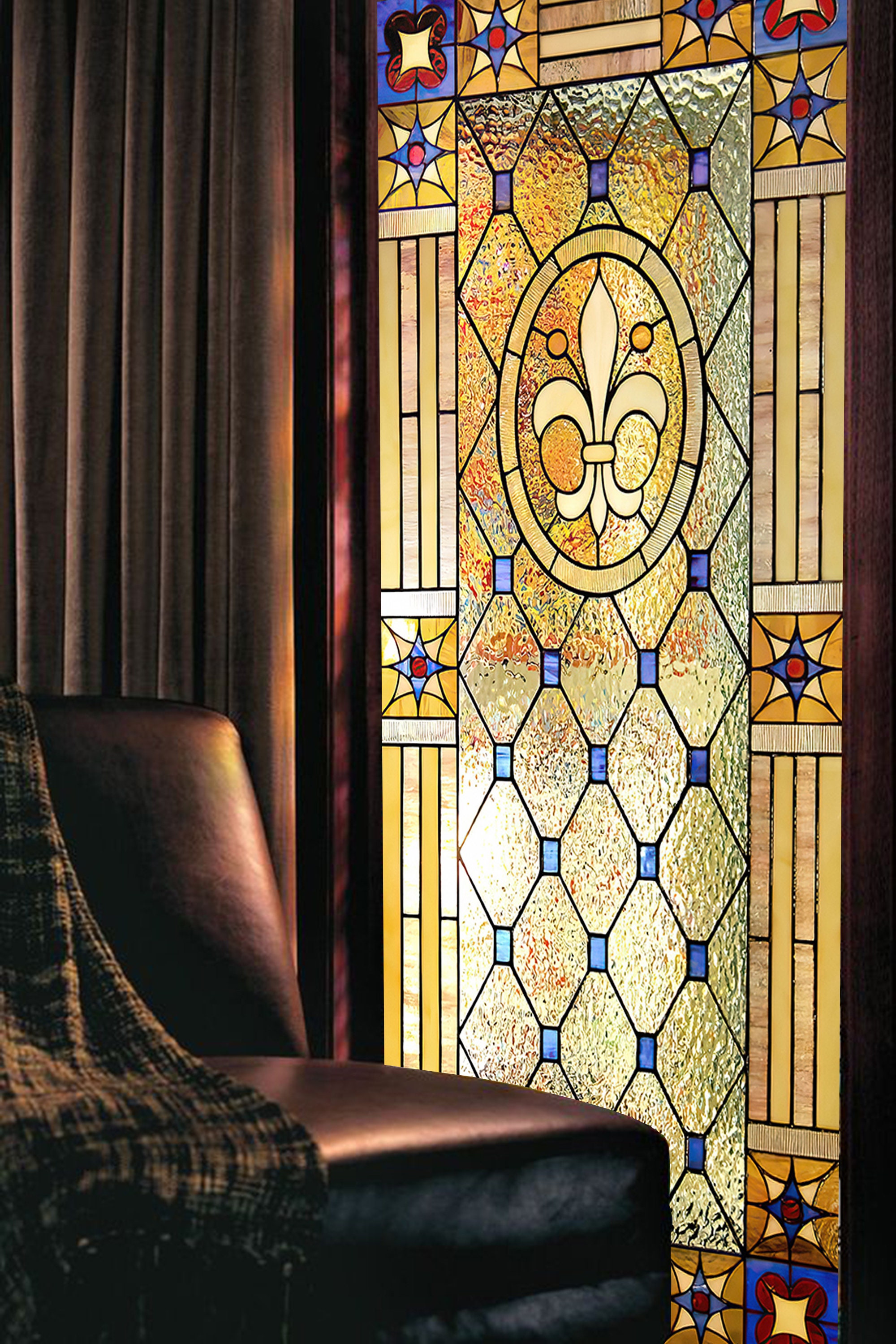 Classic Victorian Style Stained Glass Window Film Geometrical - Etsy