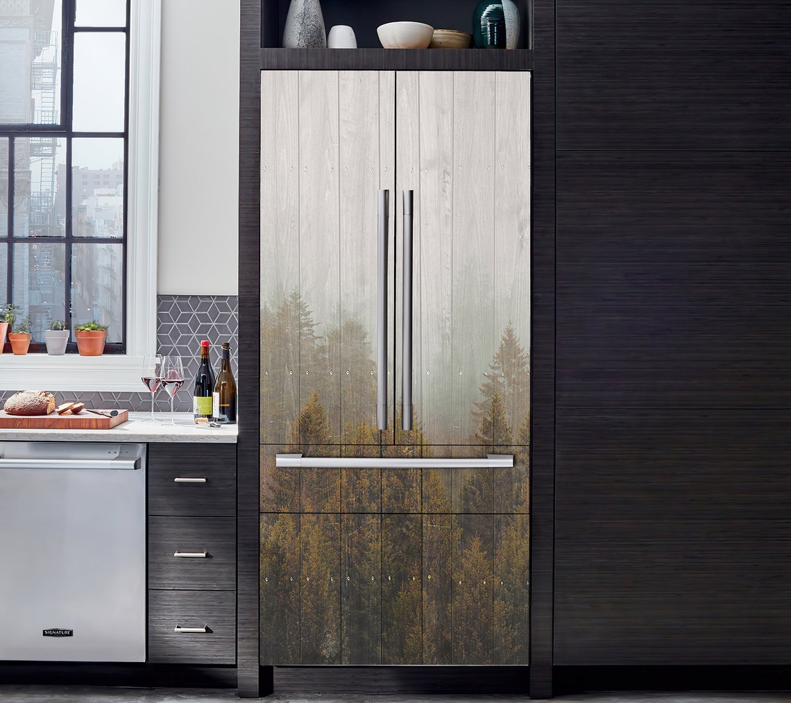 Wooden Door Fridge Wrap Self-adhesive Door Mural Abstract - Etsy