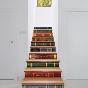 Fairy Tales Books Spine Stair Riser Decal, Book Spine Stair Riser ...