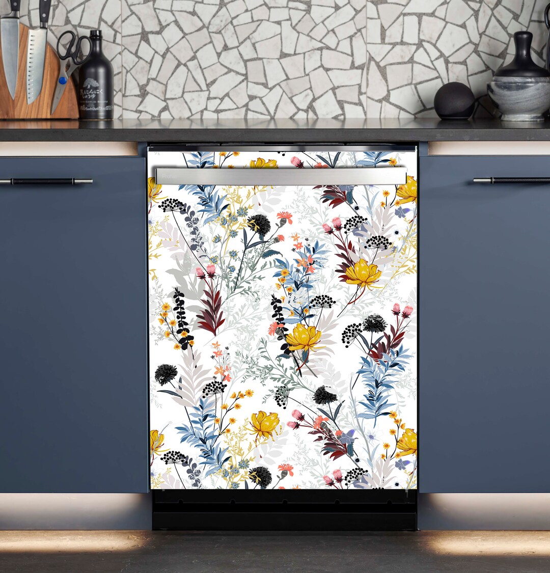 Colorful Wildflowers Dishwasher Decal Door Vinyl Decal - Etsy
