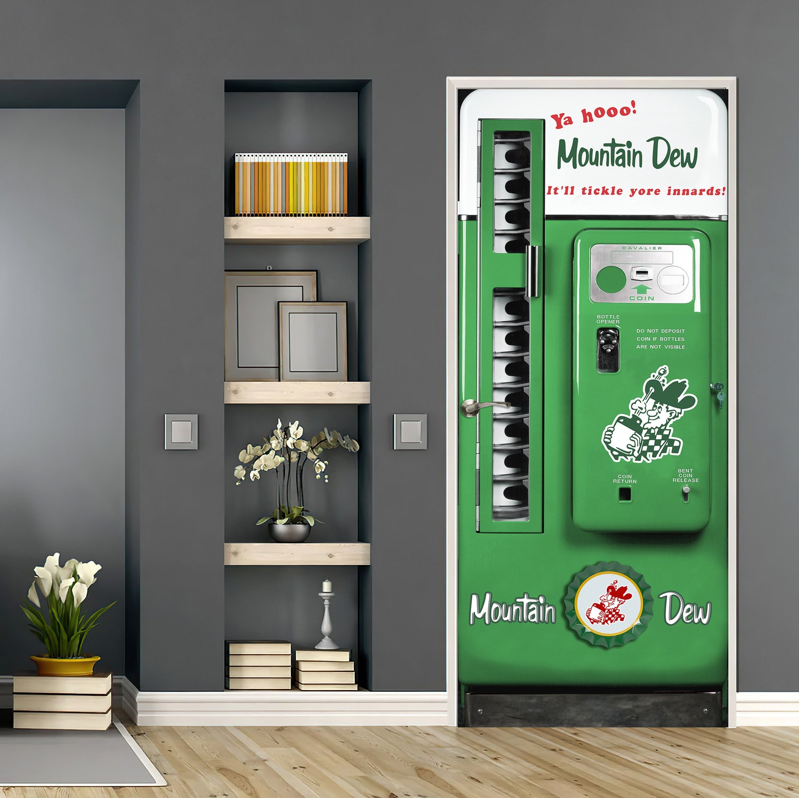 Retro Mountain Dew Vending Machine Refrigerator Wrap, Vintage Fridge ...