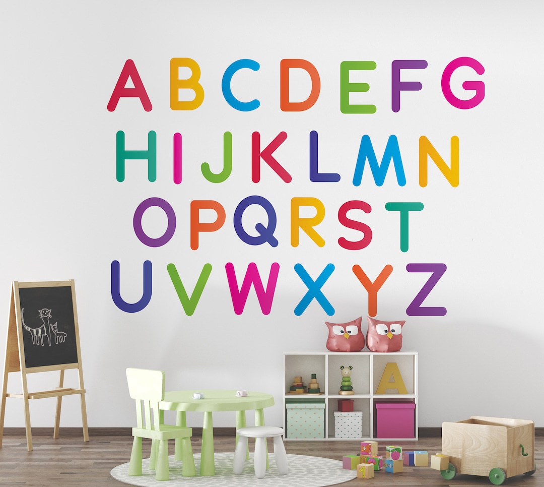 Uppercase Alfabet Letter Vinyl Wall Decal, Wall Sticker, Nursery Wall ...