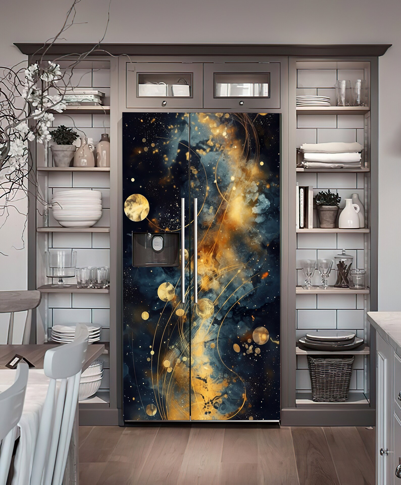 Fairy Night Fridge Wrap, Abstract Space Refrigerator Decal, Galaxy ...