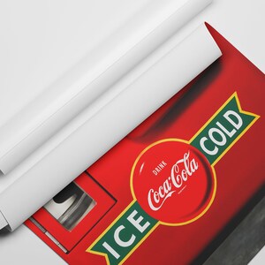 Retro Cola Vending Machine Fridge Decal, Red Soda Vintage Door Mural ...