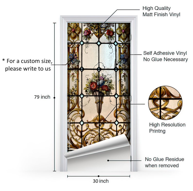 Medieval Stained Glass Window Film Antique Stain Glass Self - Etsy