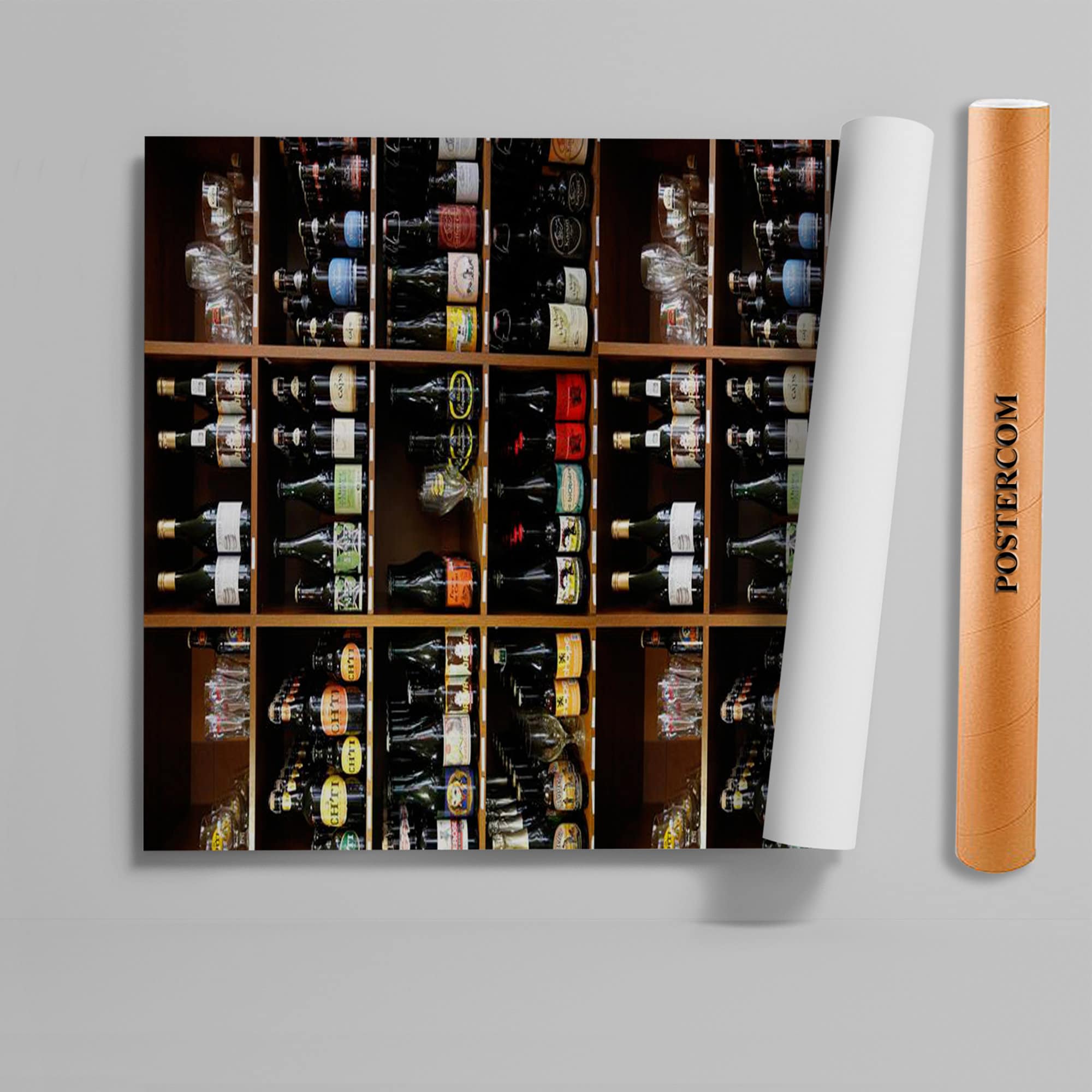 Door Mural Wine Vault Fridge decal Shelf Wine Fridge wrap | Etsy