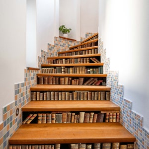 Old Books Stair Riser Decal Book Spine Stair Riser Decals - Etsy