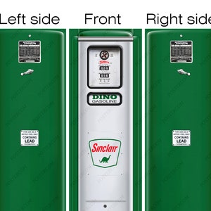 Sinclair Retro Gas Pump Fridge Decal, Door Mural, Vintage Mens Cave, Garage Skin Vinyl Mural ...
