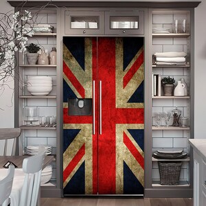 United Kingdom UK Union Jack Fridge Decal, Peel & Stick Refrigerator ...