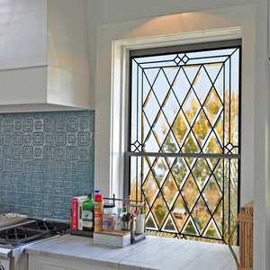 Beveled Rhombus Stained Glass Window Film, COLORFUL Vinyl Film, Peel ...