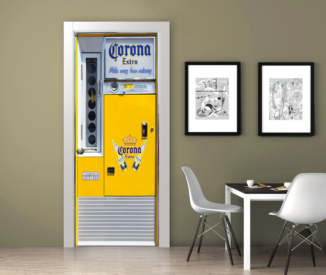 Vending Machine Corona Extra Door Mural Yellow Fridge Decal | Etsy