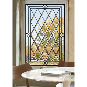 Beveled Rhombus Stained Glass Window Film, COLORFUL Vinyl Film, Peel ...