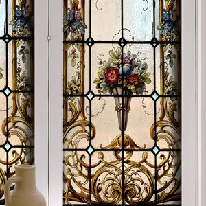 Medieval Stained Glass Window Film Antique Stain Glass Self Adhesive ...