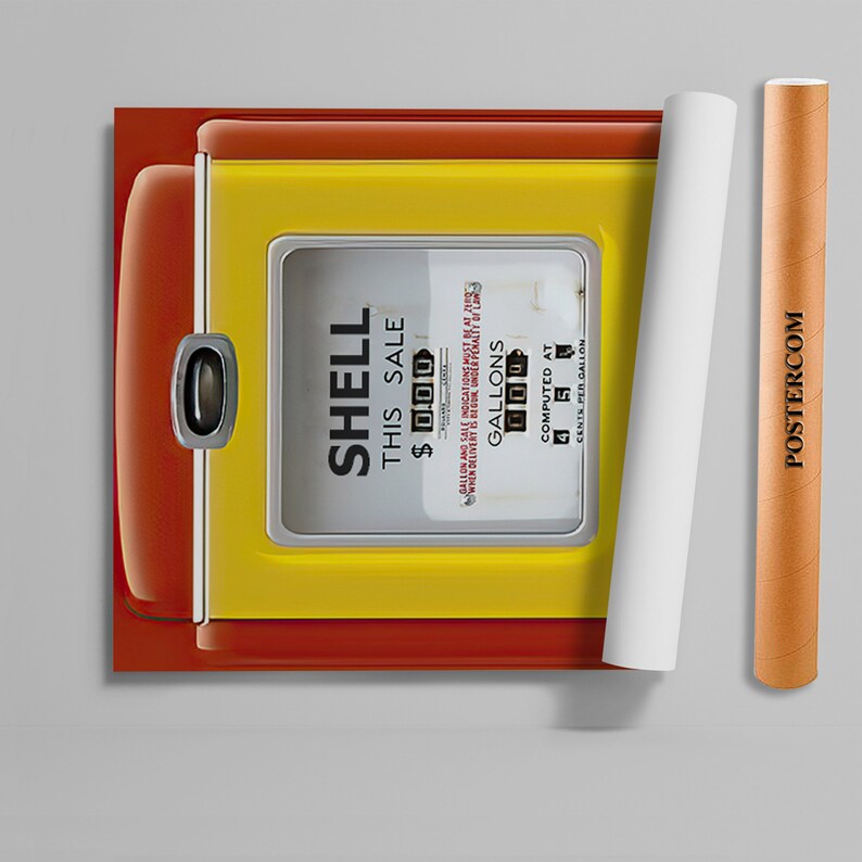 Shell Oil Gas Pump Sticker Decorative Door Mural Self Adhesive - Etsy