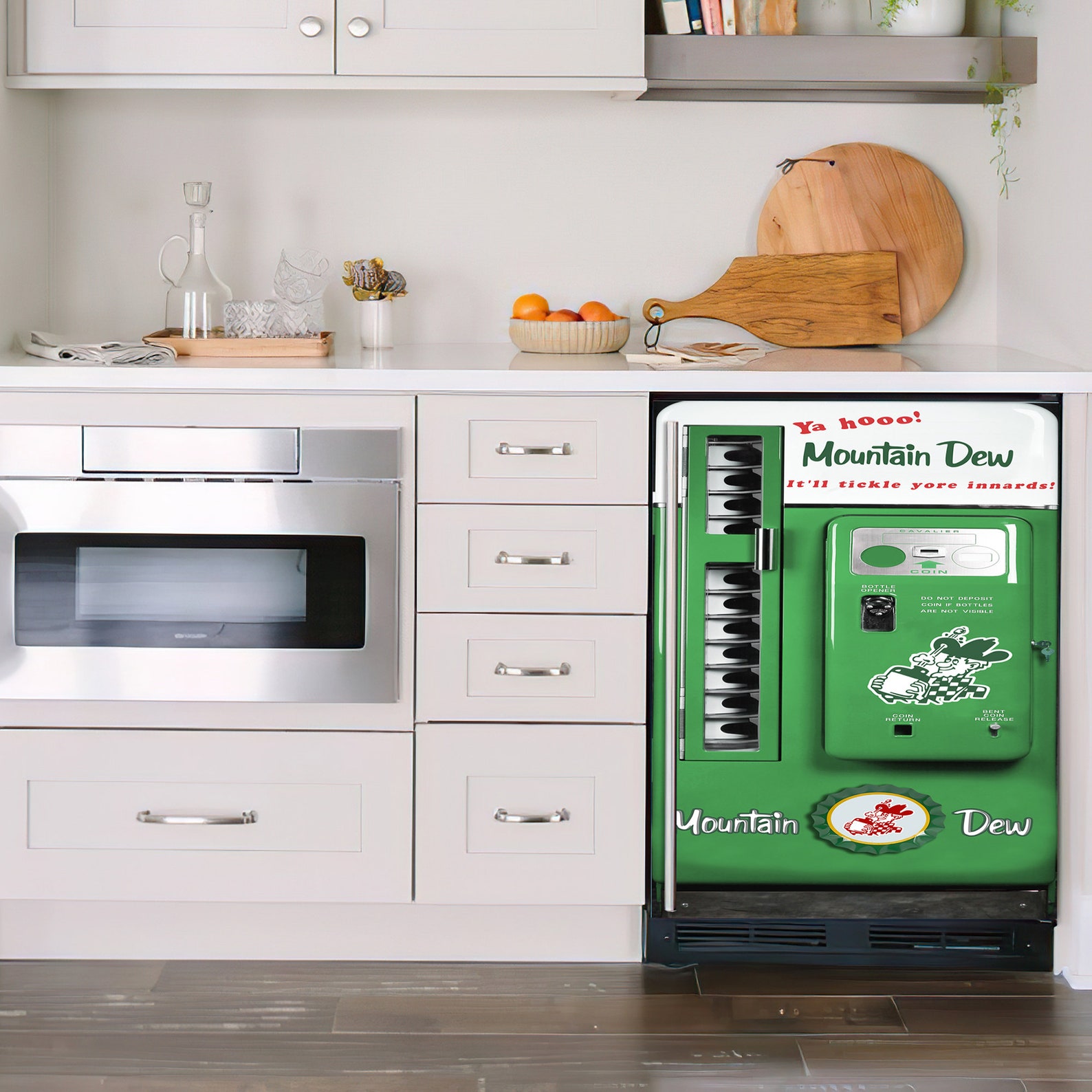 Retro Mountain Dew Vending Machine Refrigerator Wrap, Vintage Fridge ...