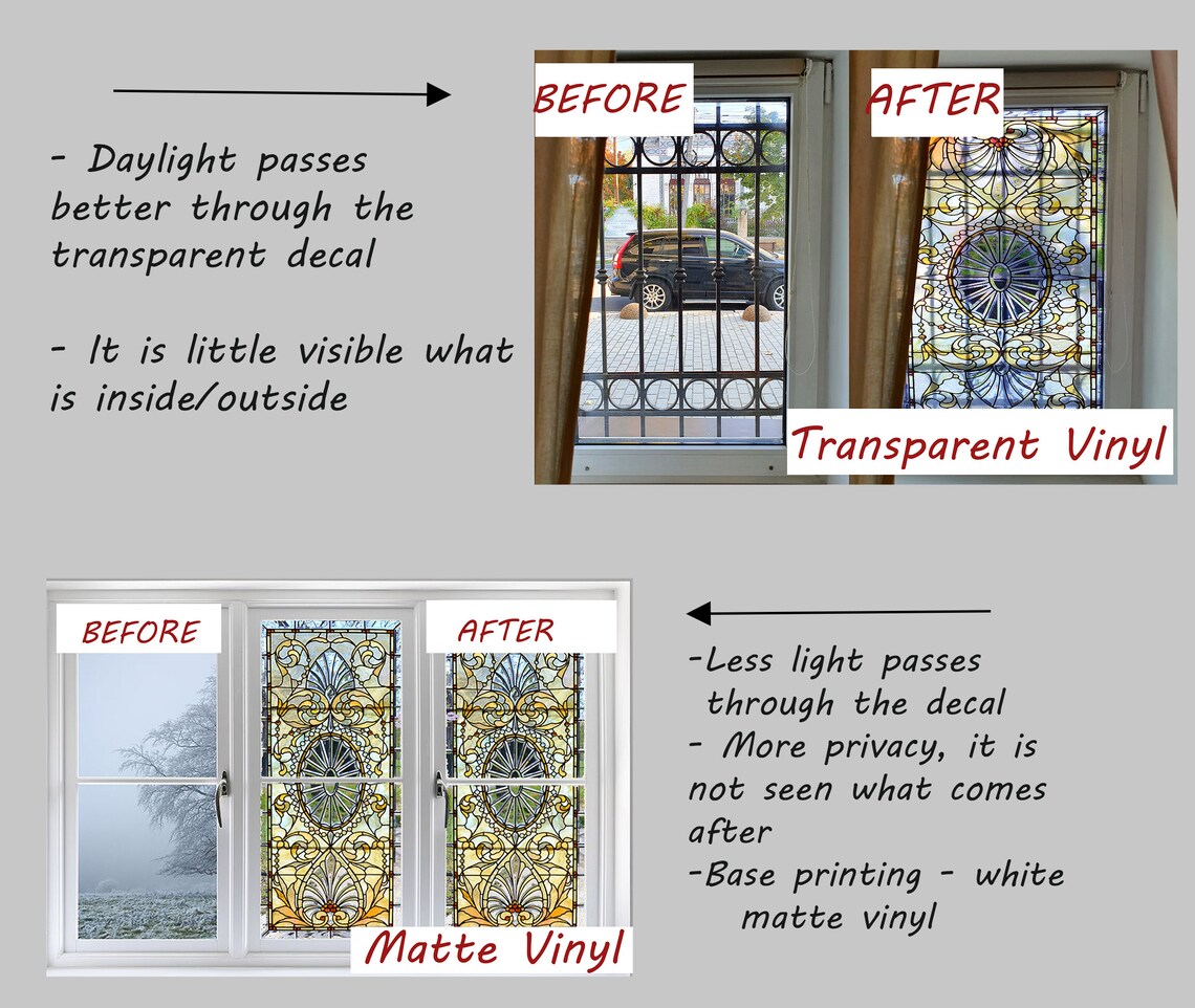 Mosaic Stained Glass Window Privacy Film Self Adhesive Fridge - Etsy