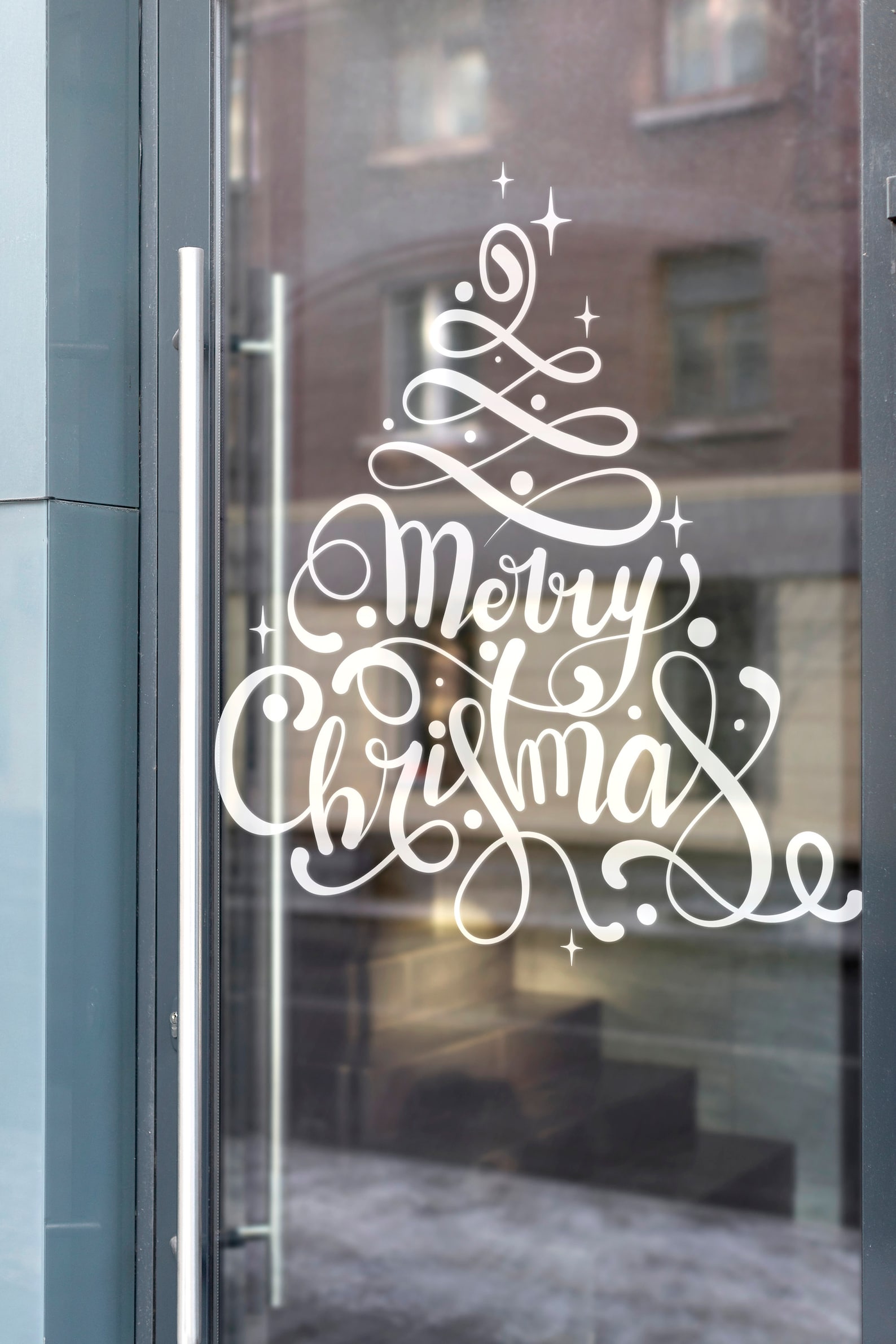 Christmas Tree Decal Winter Window Decal Holiday Decor Xmas - Etsy