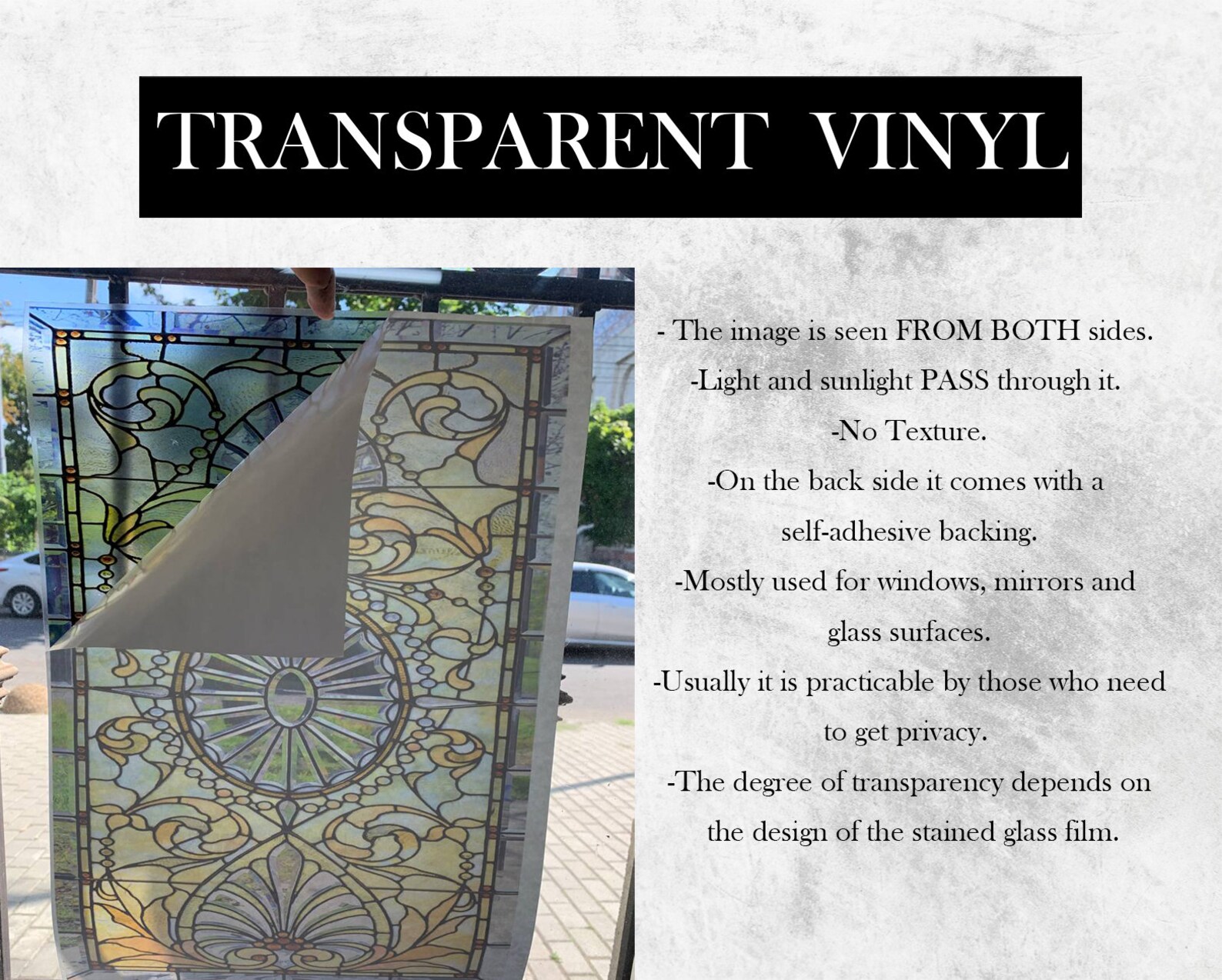 Geometrical CLEAR STAINED GLASS Self Adhesive Window Privacy Film ...